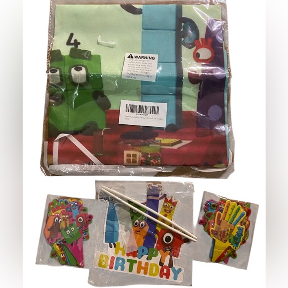 Party Supplies | Number Blocks Birthday Party Banner Set New | Poshmark